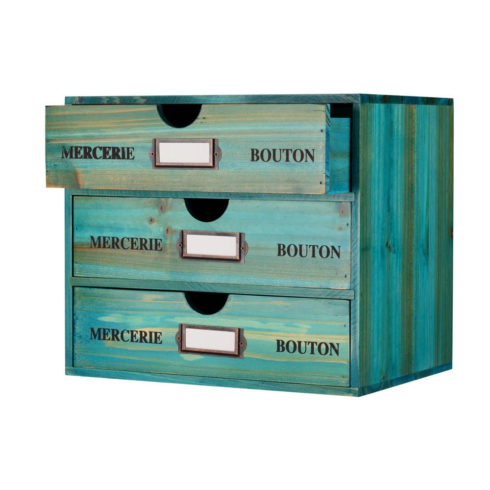 Amazon.com: PACKGILO Wooden Storage Box Rustic Desktop Organizer with 3 ...