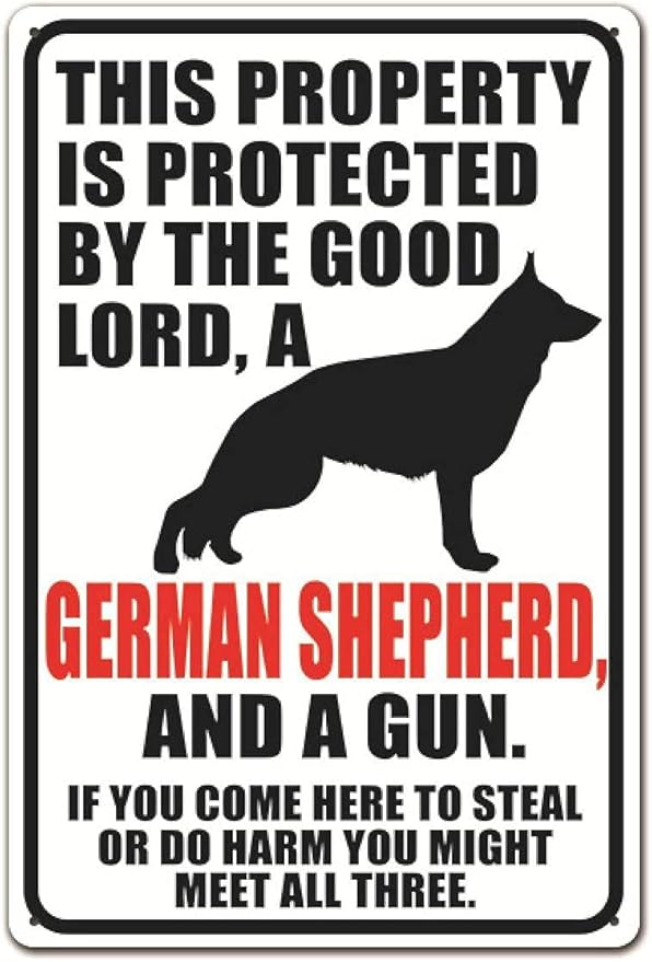 Amazon.com : FENGYIN ART, German Shepherd Warning Signs, Beware of ...