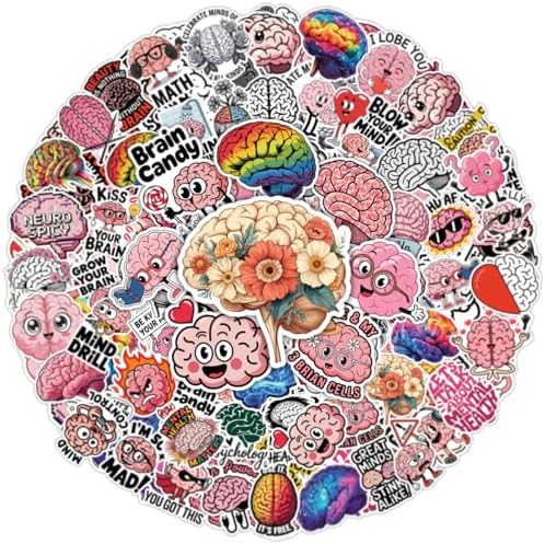 Amazon.com: 64pcs Brain Stickers – Funny Educational Science Vinyl ...