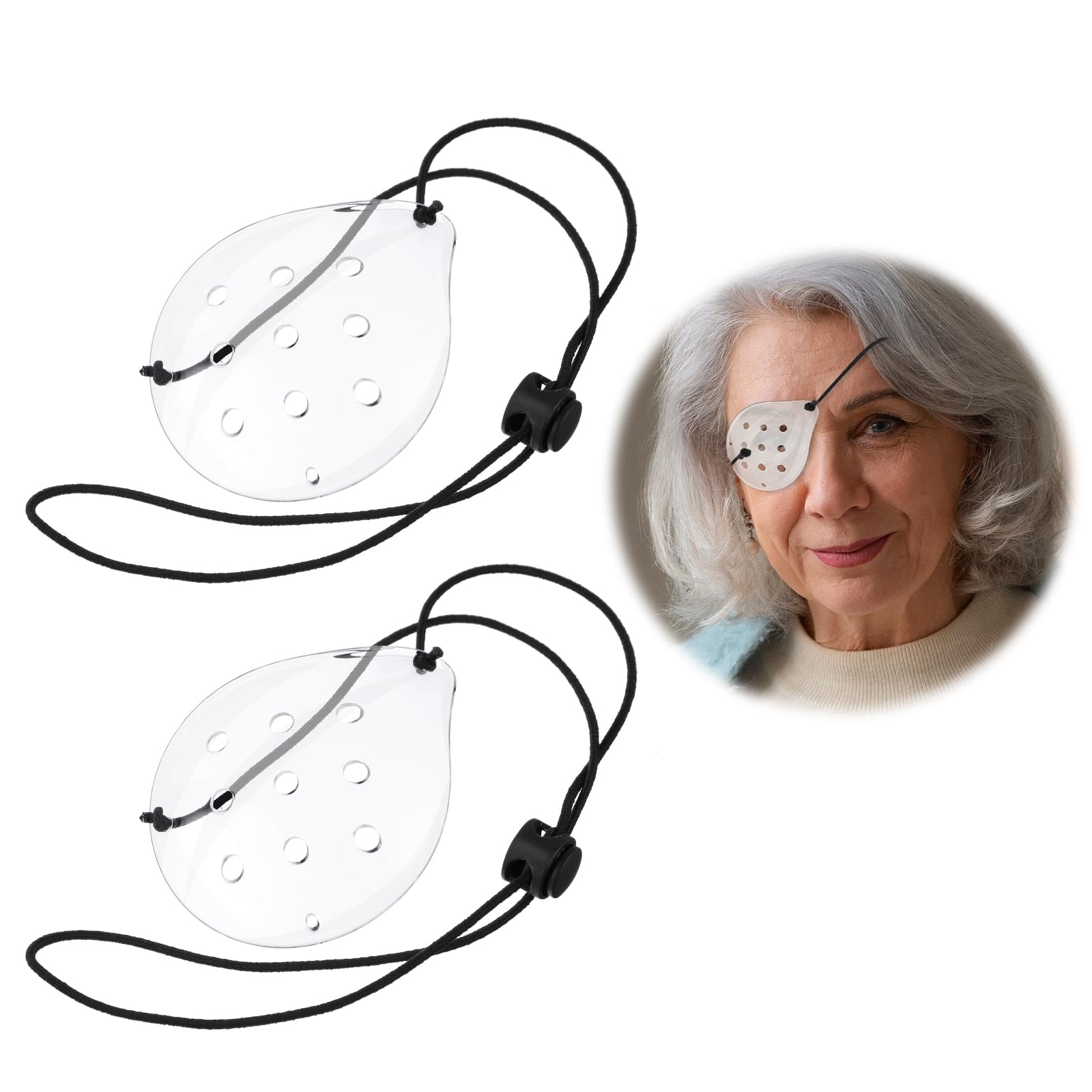 Amazon.com: 2 Pcs Plastic Eye Shield, Clear Eye Patch with Adjustable ...