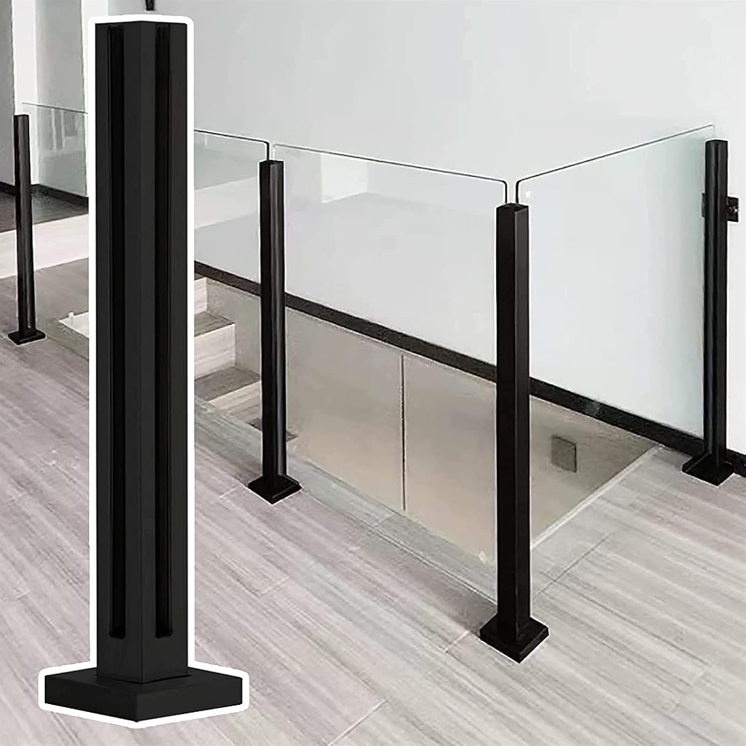Amazon.com: Glass Railing Post Glass Balustrade Post Square Glass ...
