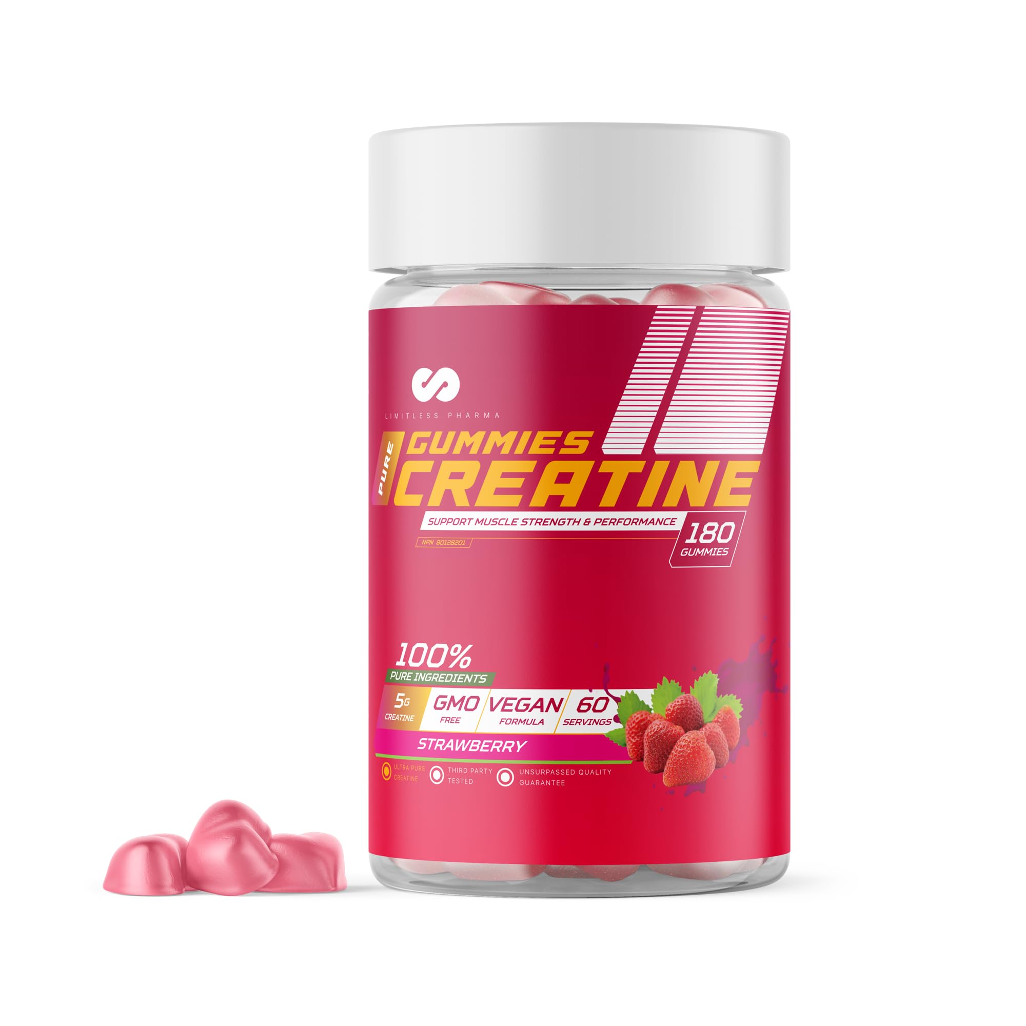 Limitless Pharma Pure Creatine Gummies | 5g Creatine Monohydrate ...