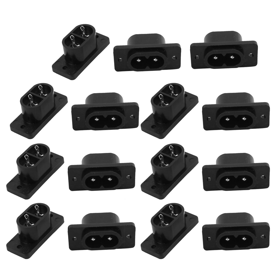 uxcell 15Pcs AC 250V 2.5A IEC320 C7 Male Panel Mount Power Inlet Socket ...