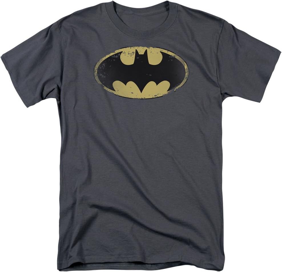 Batman Logo Distressed Vintage T Shirt & Stickers (Medium) | Amazon.com