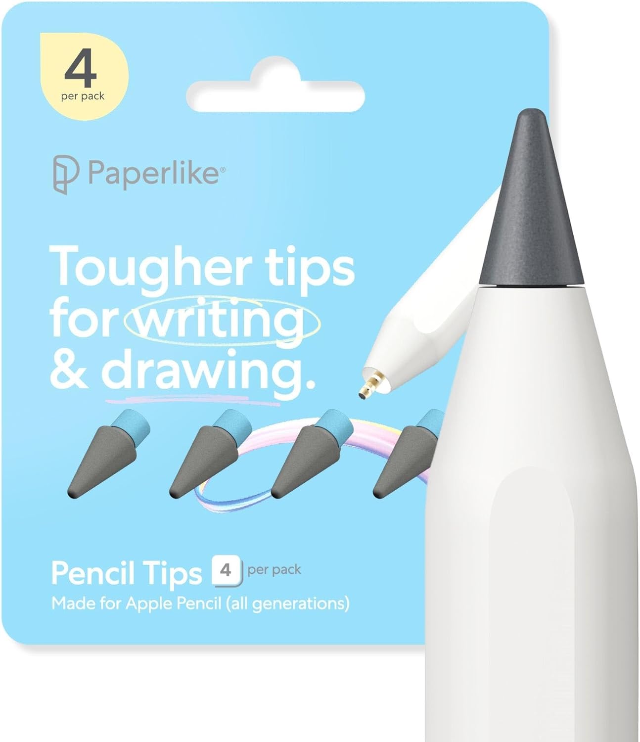 Amazon.com: Paperlike® Pencil Tips (4X) for Apple Pencil 1st & 2nd Gen ...