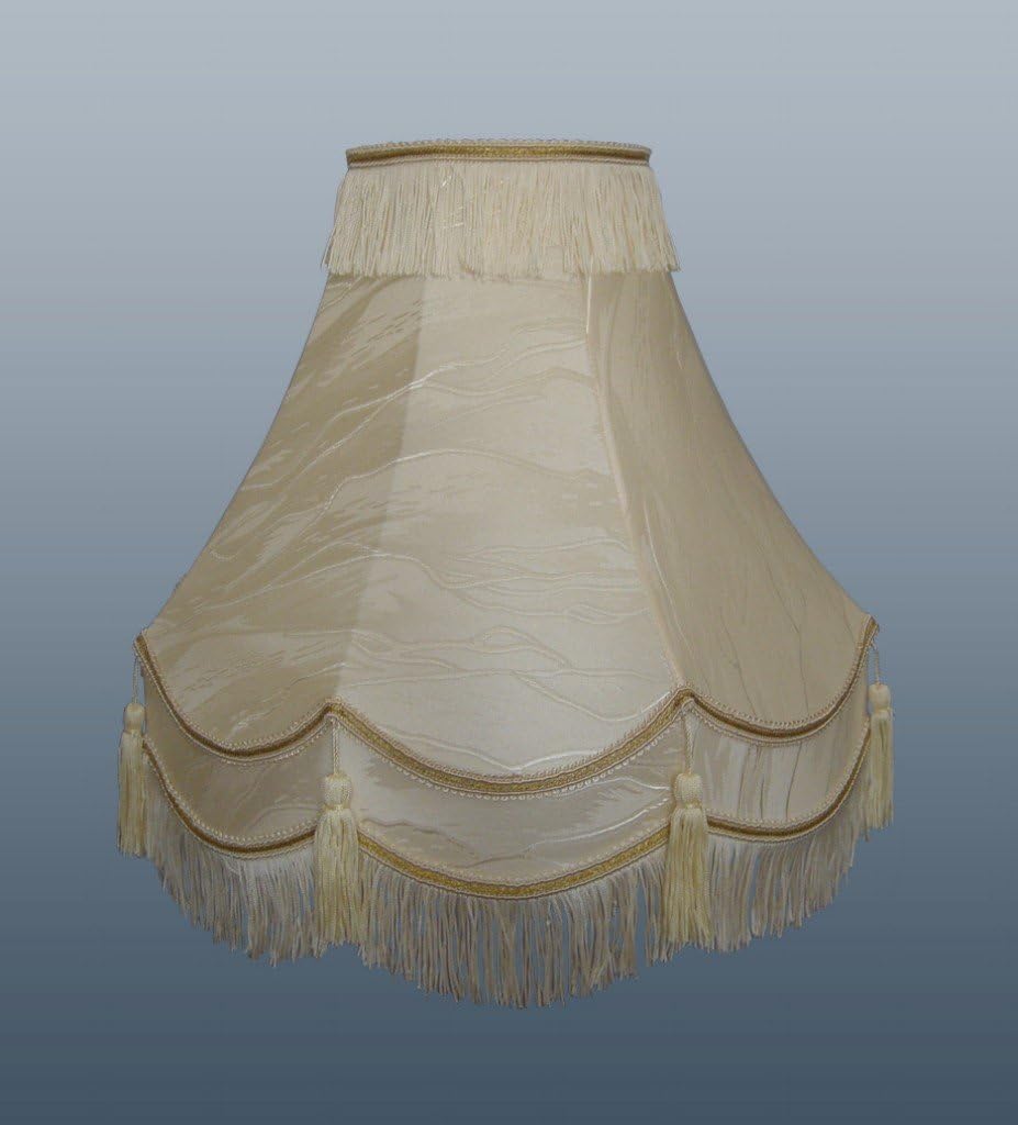 Yaldram 10 Inch Elegant Cream Iceberg Double Scallop Tassel Lamp Shades ...