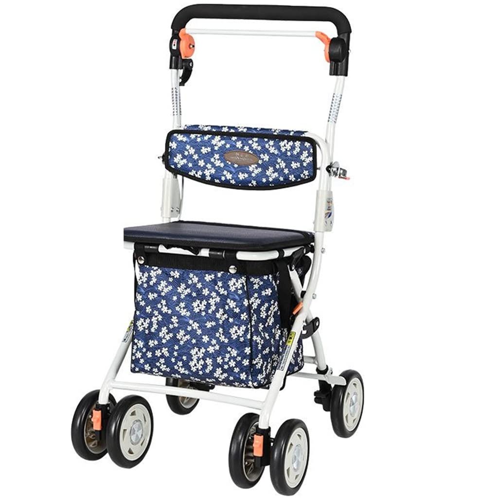 Amazon.com: Grocery Shopping Cart for Elderly, Folding Rollator Walker ...