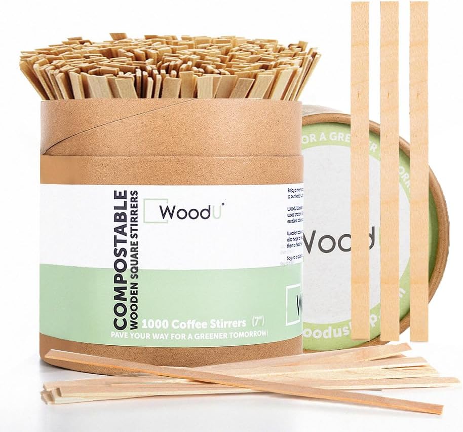 1000x Barista+ Premium Wooden Coffee Stirrers (Multiple Pack Sizes ...