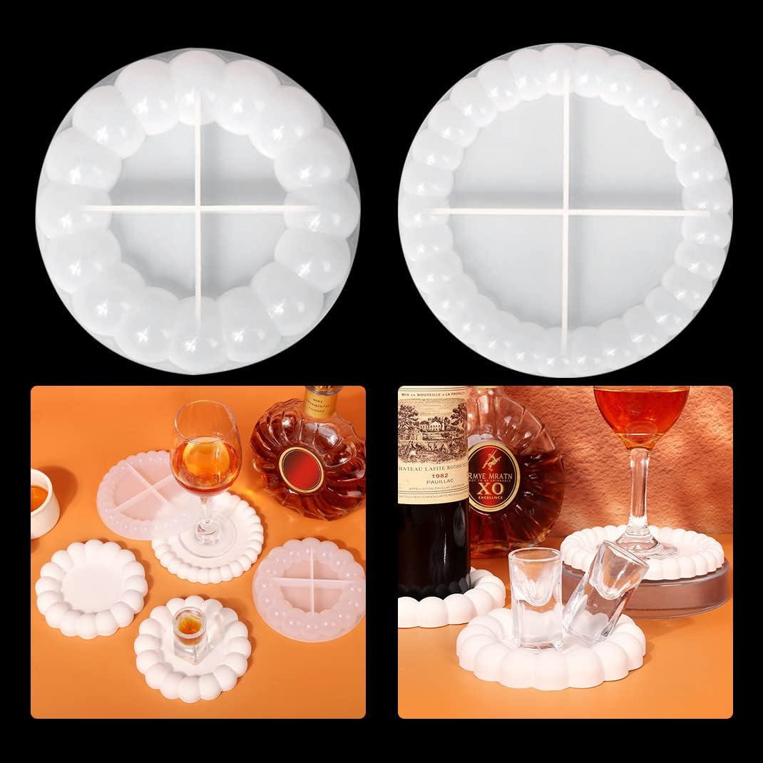 Amazon.com: DIYBravo 2PCS Bubble Coaster Epoxy Resin Molds, 3D Silicone ...