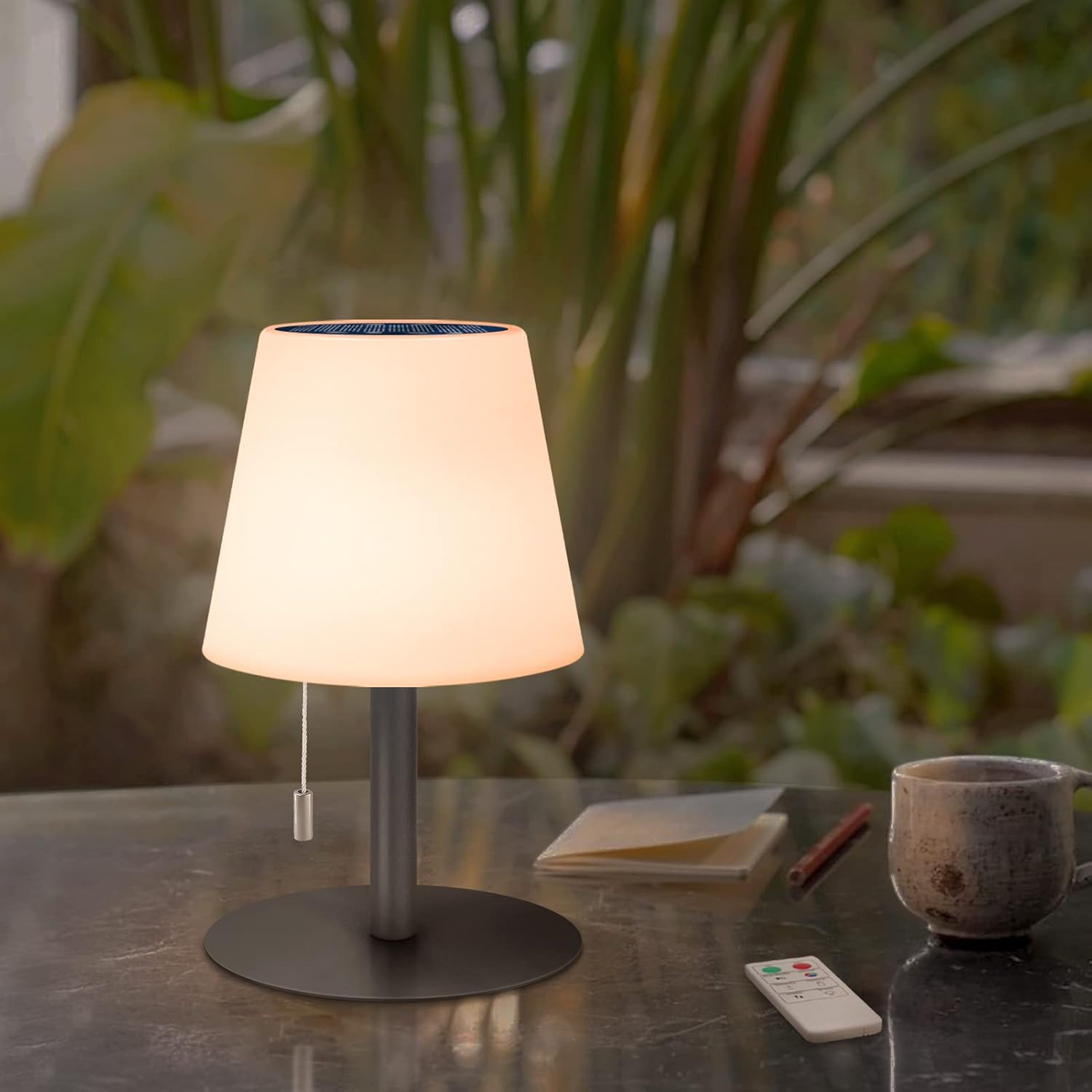 FUYO Outdoor Solar Tischlampe Kabellos 2in1 LED Akku Tischleuchte ...