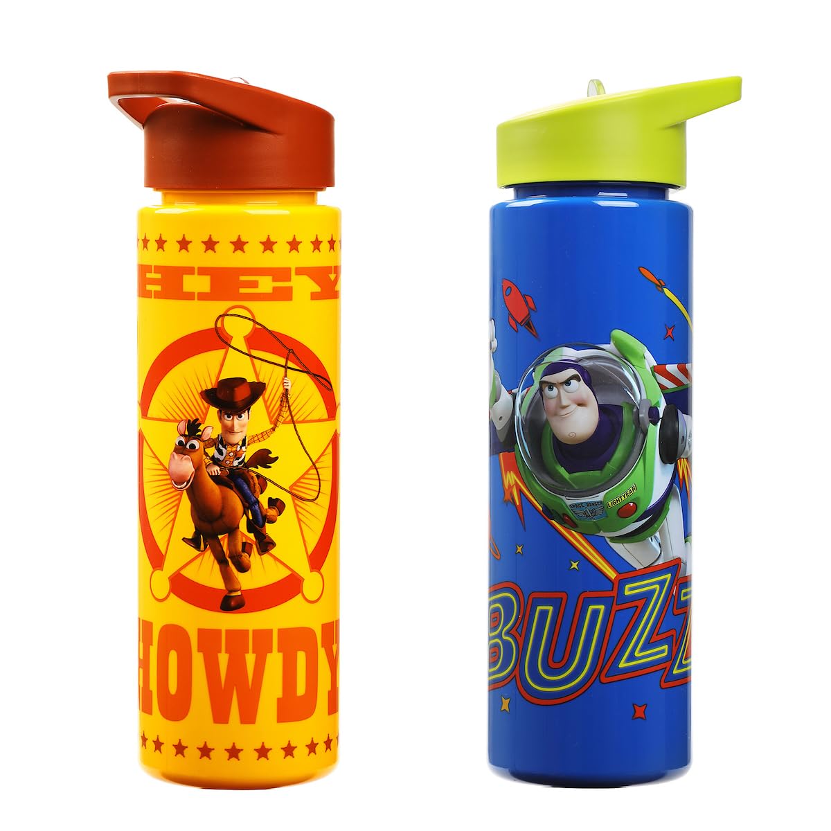 Amazon.com: Bioworld Toy Story Woody & Buzz 2-Pack 18 Oz Plastic Water ...