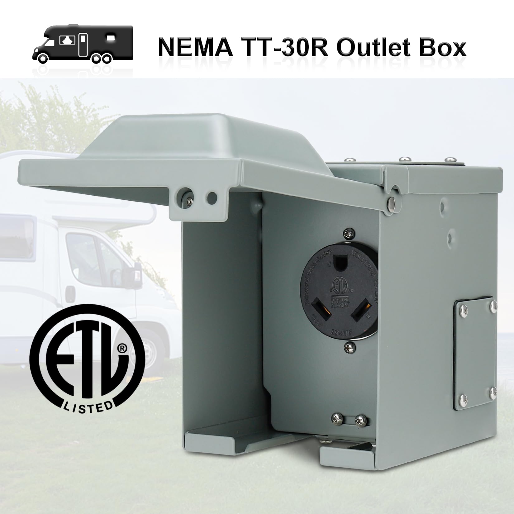 Snapklik.com : 30 Amp RV Outlet Box, 125 Volt NEMA TT-30R RV/EV ...