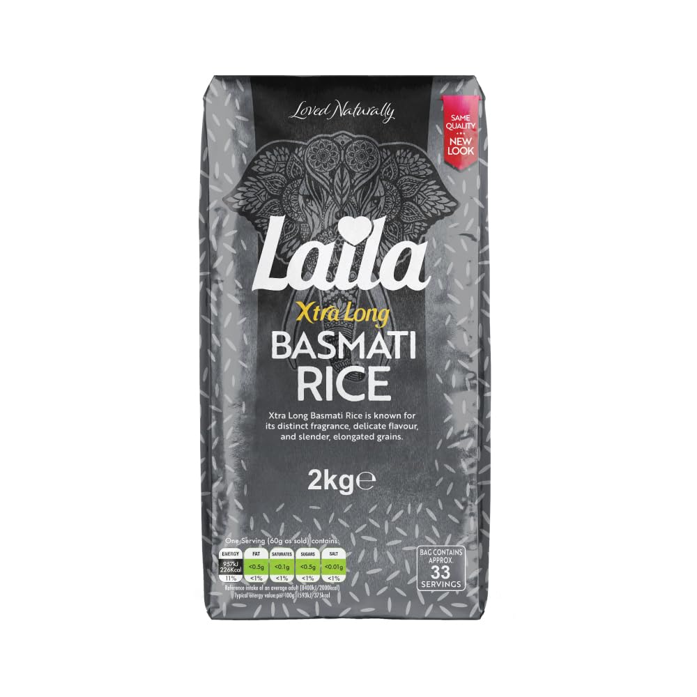 Laila Xtra Long Grain Basmati Rice 6x2kg(BP) : Amazon.co.uk: Grocery