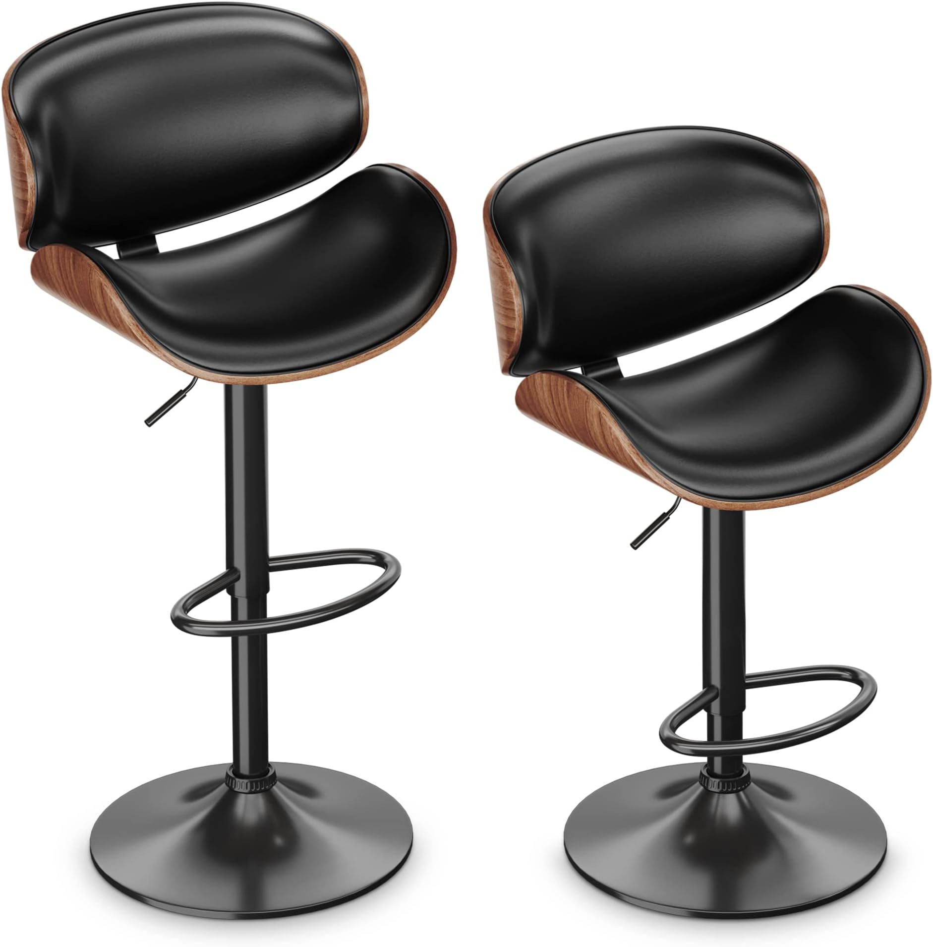 Amazon.com: KCC Bar Stools Set of 4, Swivel Adjustable Height Barstools ...