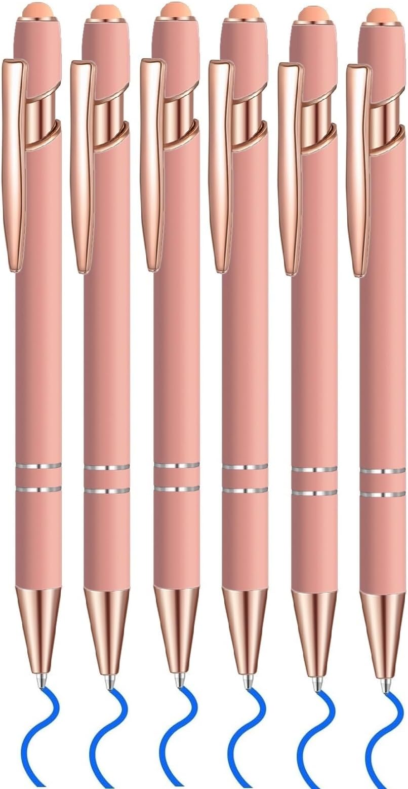 Amazon.com : Lragvtbk 6 Pcs Blue Ink Ballpoint Pen with Stylus Tip 2 in ...