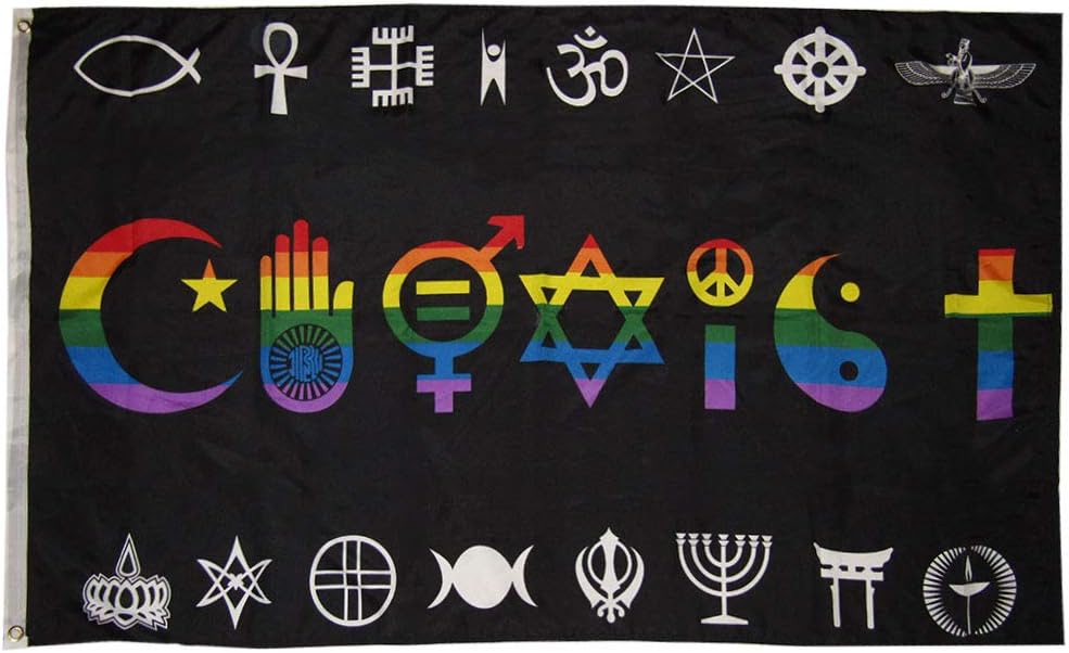 Amazon.com: Trade Winds 3x5 Coexist Rainbow 3'x5' Rough Tex Premium ...