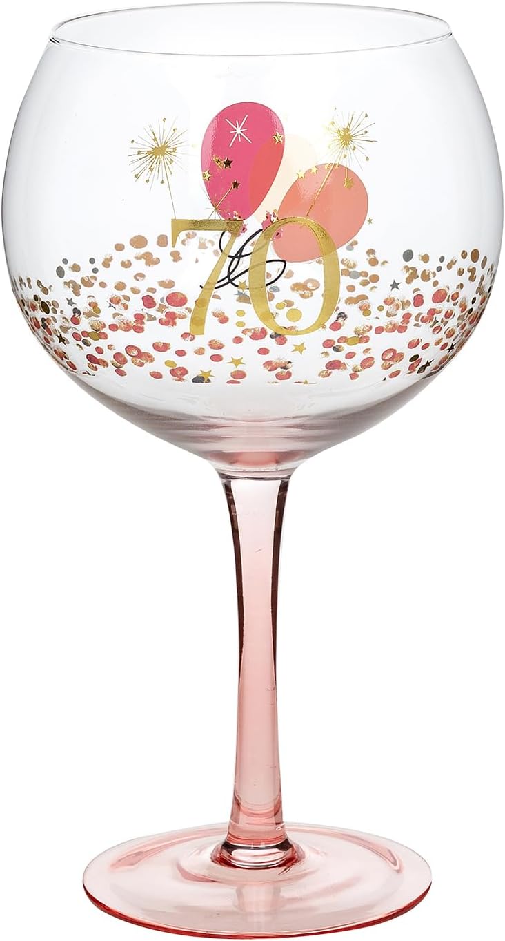 Shudehill Giftware Rush Blossom Special Birthday Gin Glass (70th ...