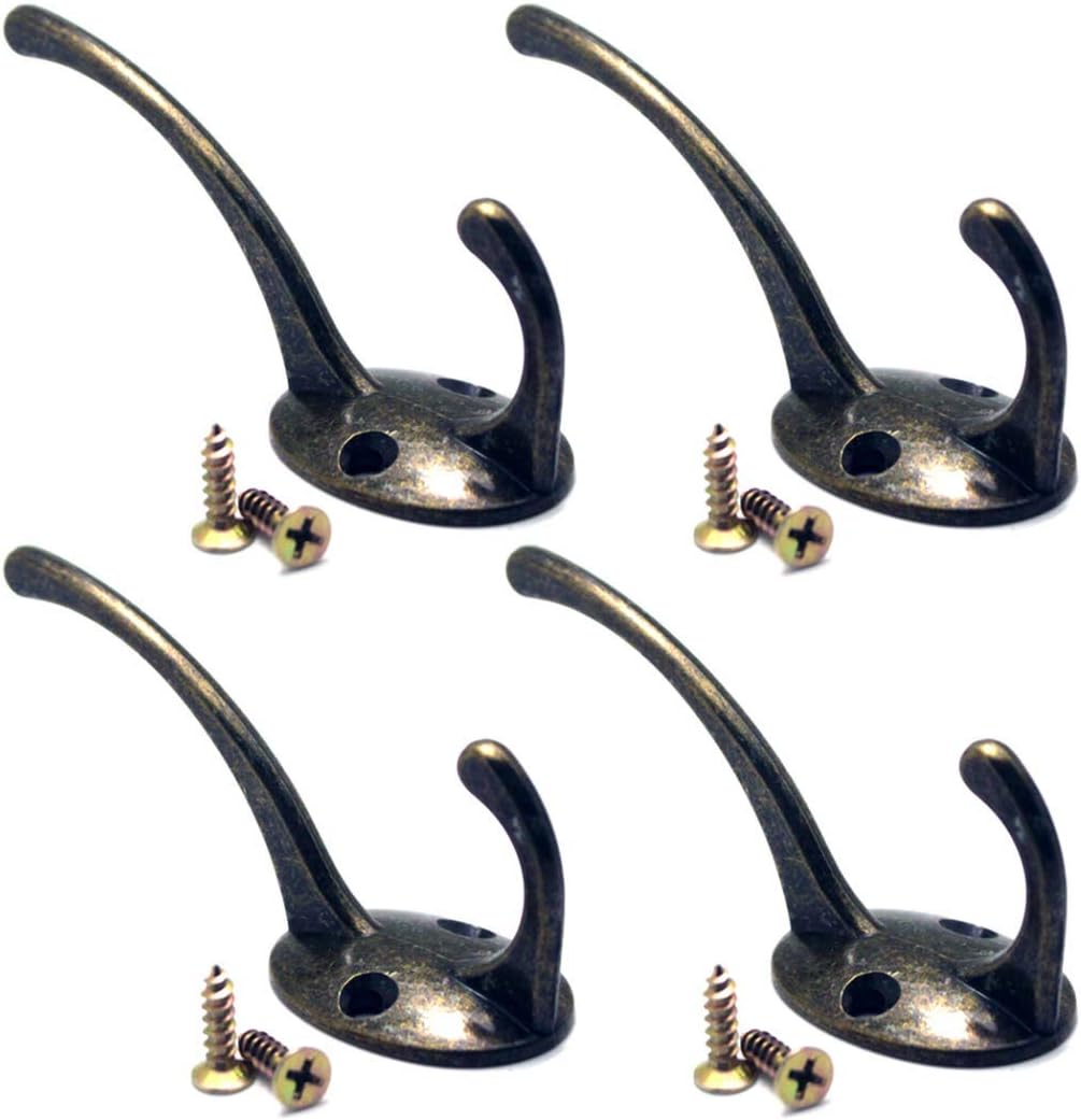 Amazon.com: Ktdzone Heavy Duty Dual Coat Hooks Wall Mounted, Dual Prong ...