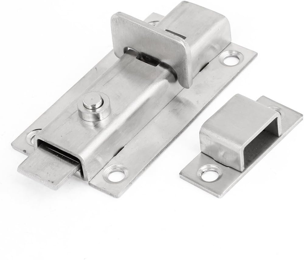 Uxcell Gate Safety Push Button Spring Automatic Barrel Bolt - Amazon.com