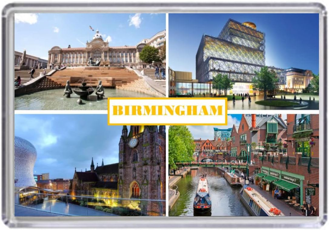 Birmingham England United Kingdom Souvenir Acrylic Fridge Magnet ...