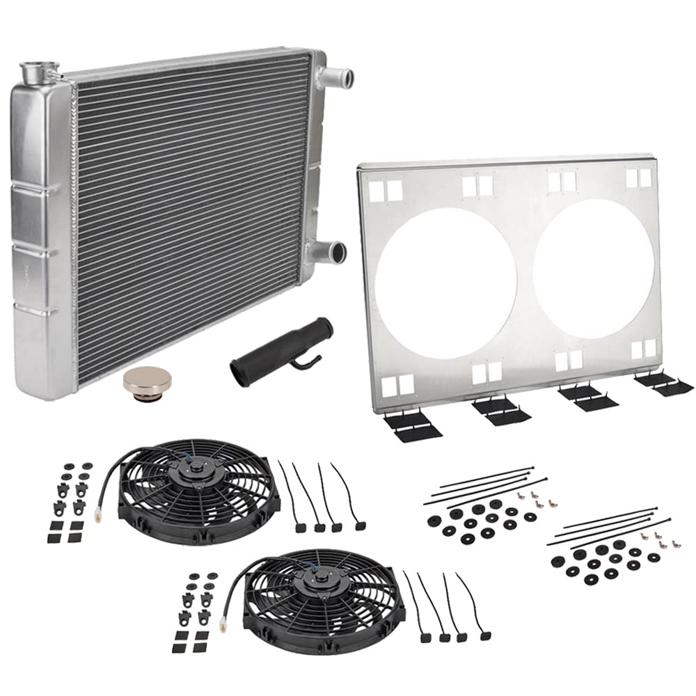 Amazon.com: Universal LS Double Pass Radiator Kit, Dual Electric Fans ...