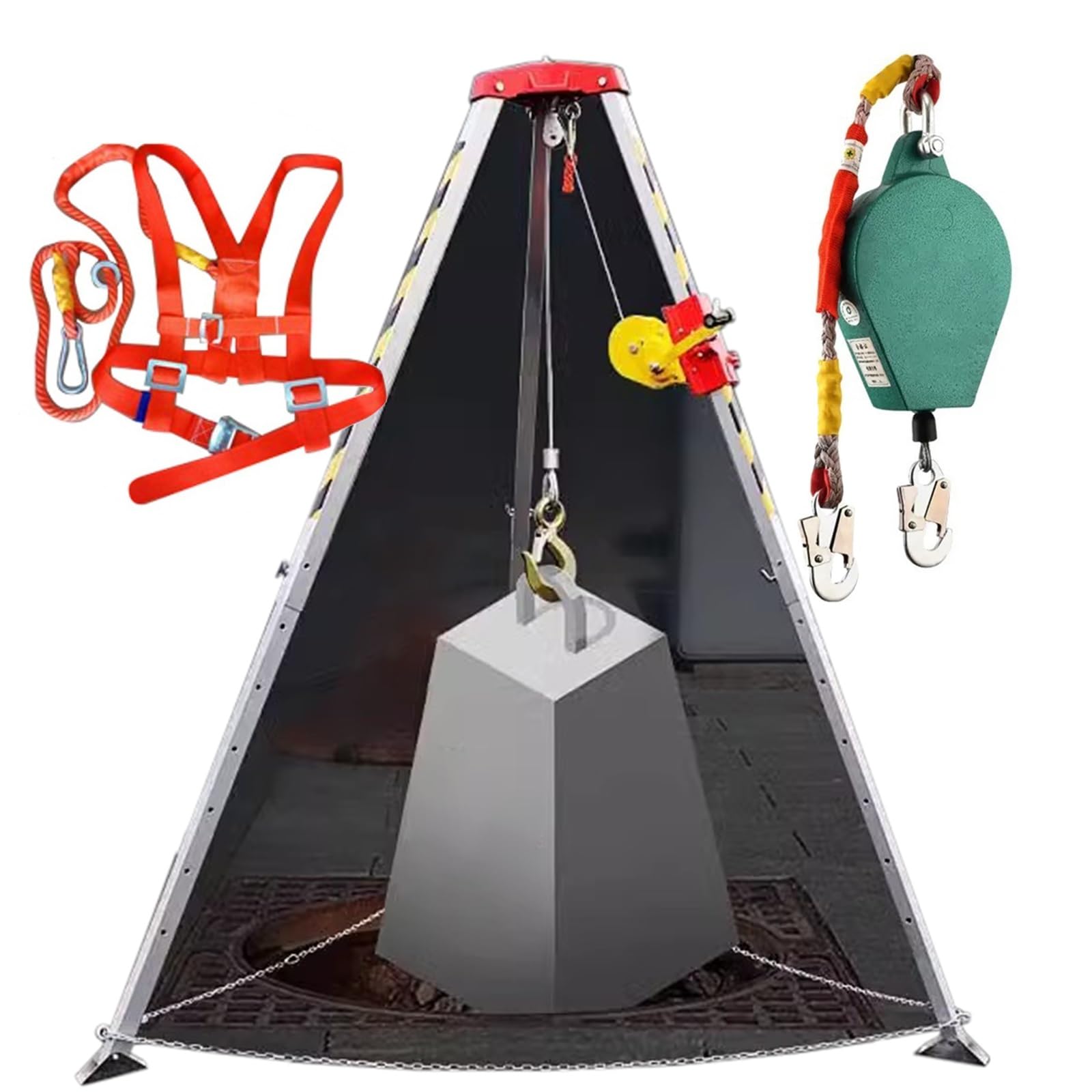 Buy Confined Space Rescue Tripod, 1200 1800 2600 Lbs Winch Heavy Duty ...