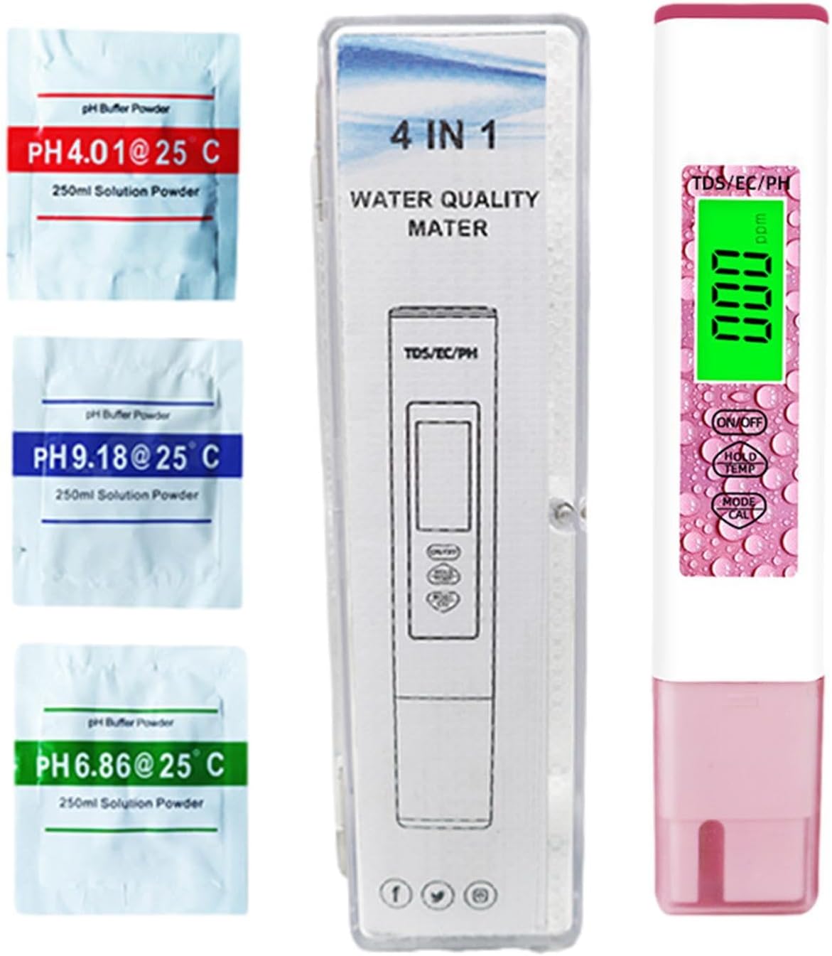 Amazon.co.jp: Digital Water Tester - 4-in-1 Reliable PH Water Tester ...
