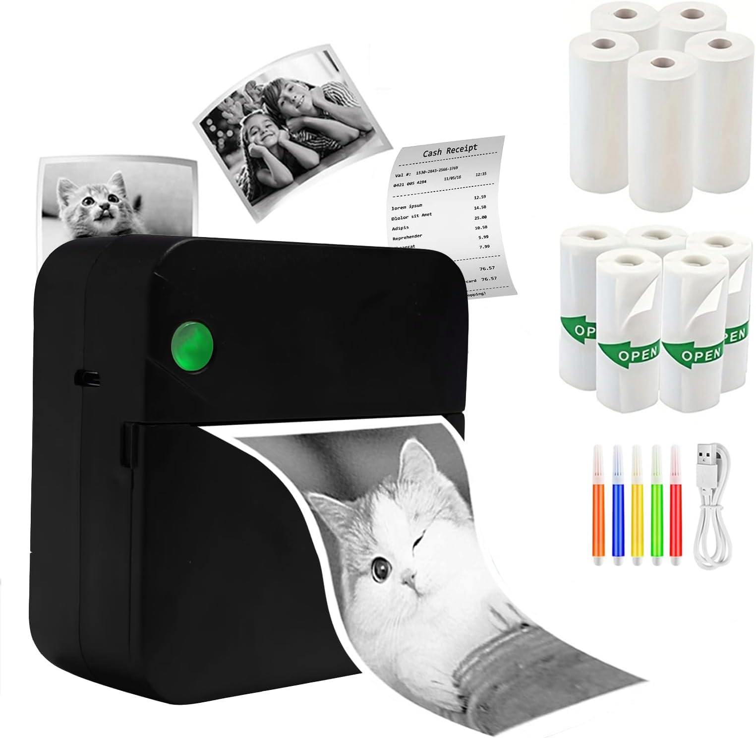 Amazon.com : PRINHSJI Mini Sticker Printer, Bluetooth Smart Pocket ...