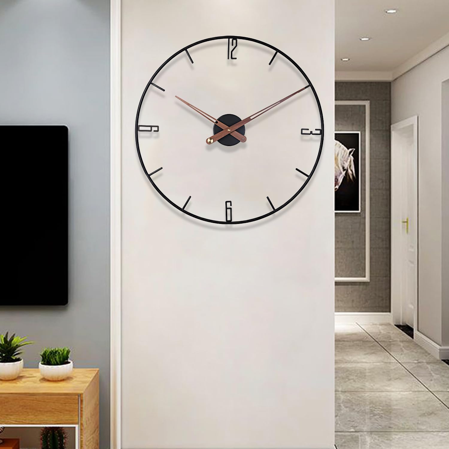 Decorative Wall Clock Modern Classical Large Clocks Non-Ticking Silent ...