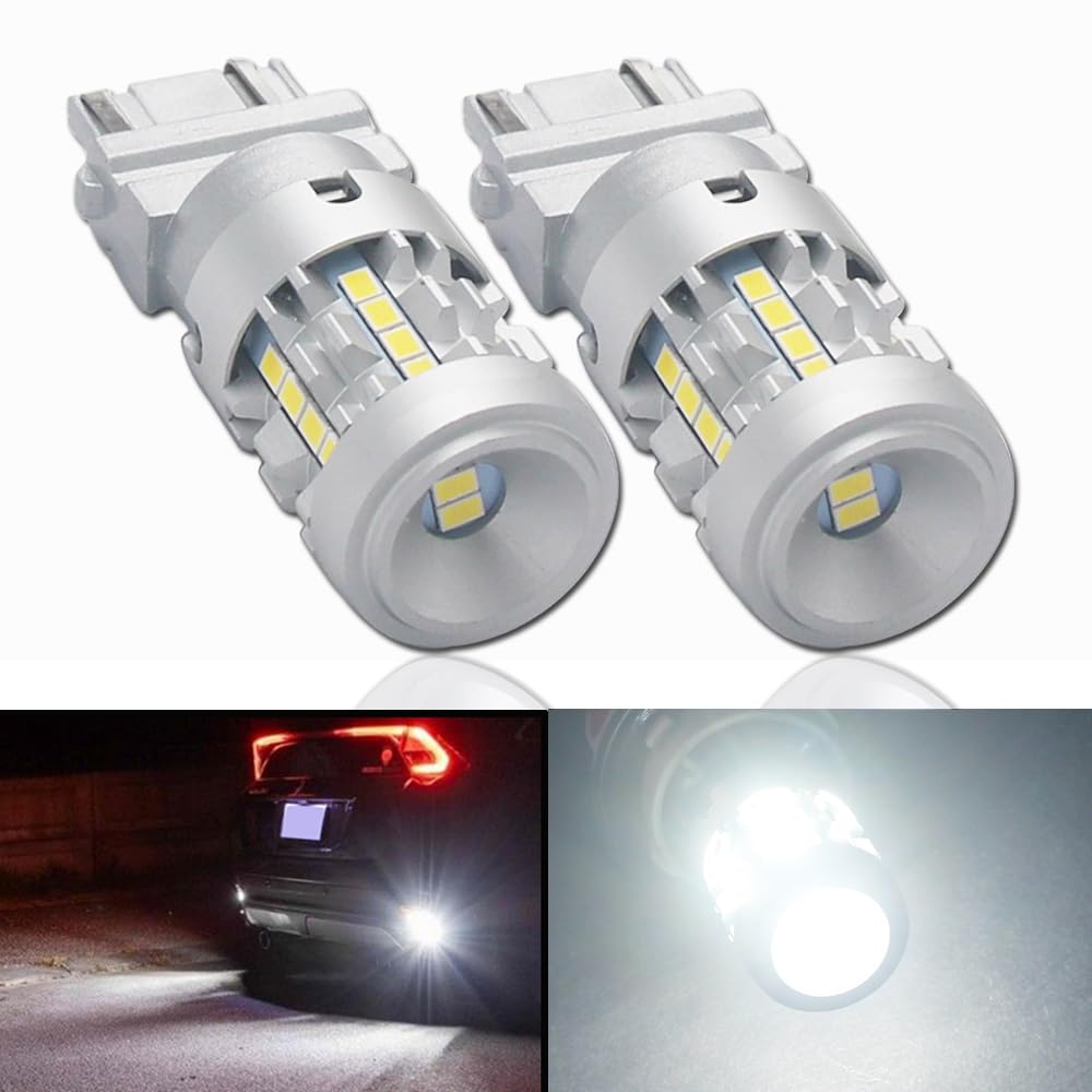 Amazon.com: Eluseastar T25 P27/7W 3157 LED Bulbs White 6000K Built in ...