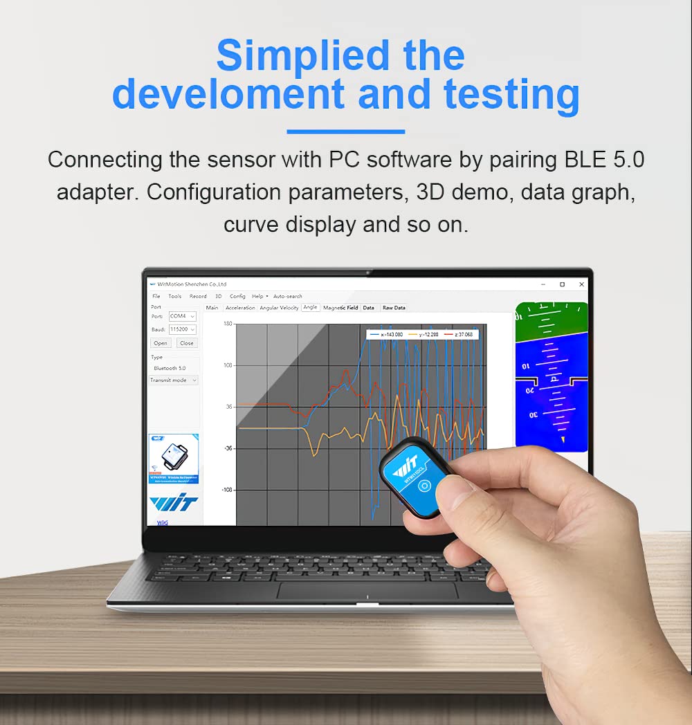 [Bluetooth 5.0 Accelerometer+Inclinometer] WT9011DCL MPU9250 High ...