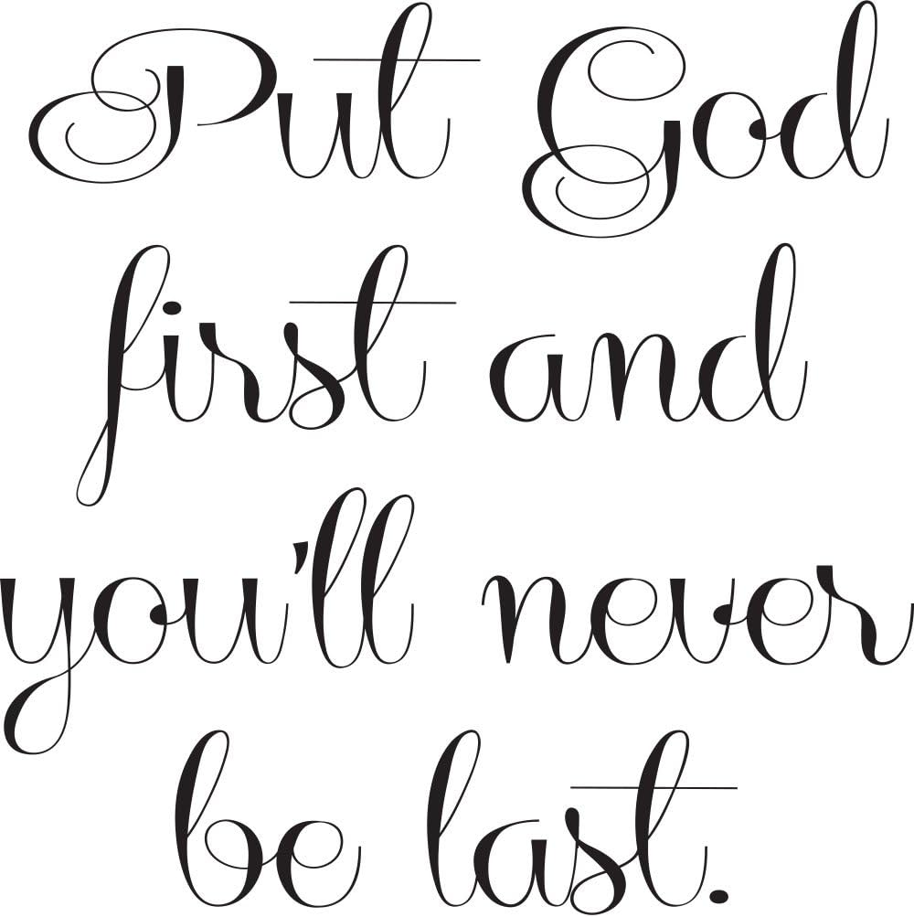 Amazon.com: Bible wall decals-Put God First-religious wall decal quotes ...