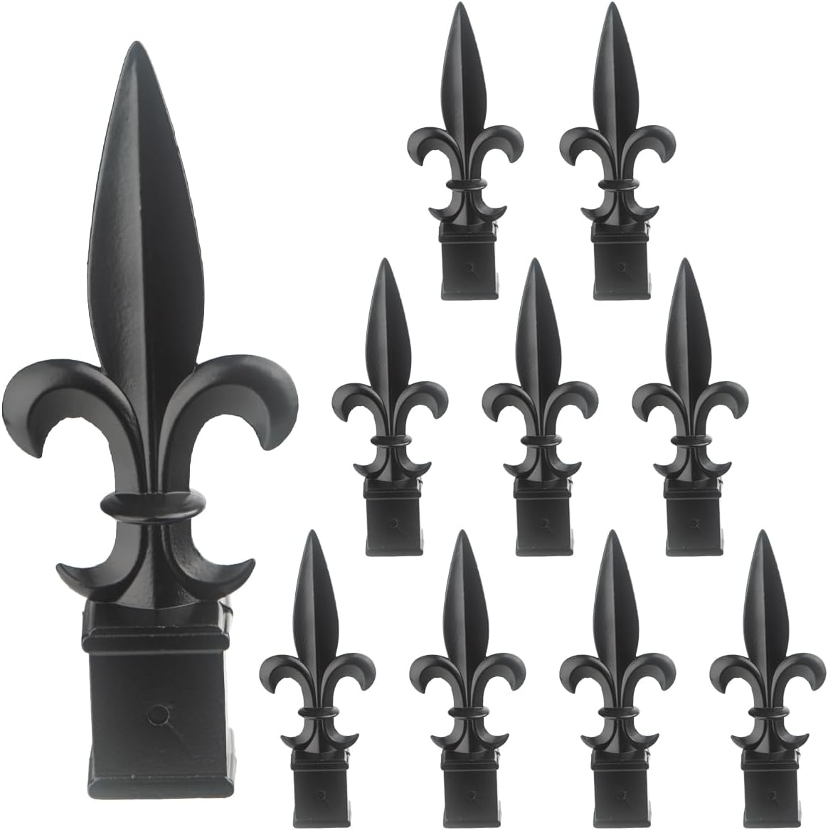 Fence Finials Fleur De Lis High-Impact Aluminium Alloy Black Finial ...