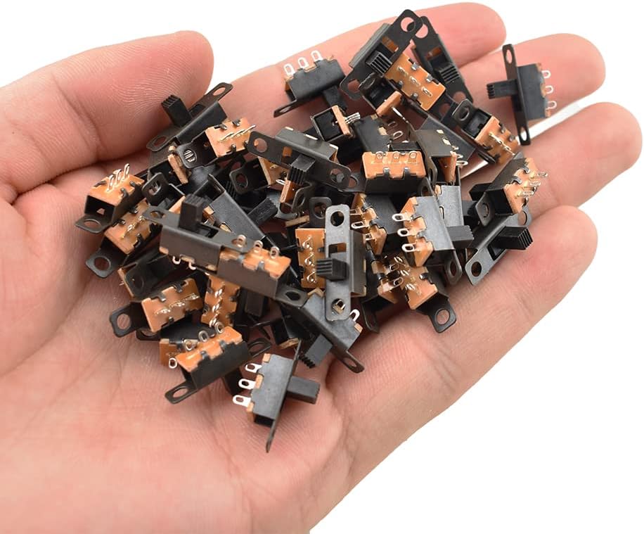 Amazon.com: Cylewet 10Pcs 12mm Vertical Slide Switch SPDT 1P2T with 3 ...