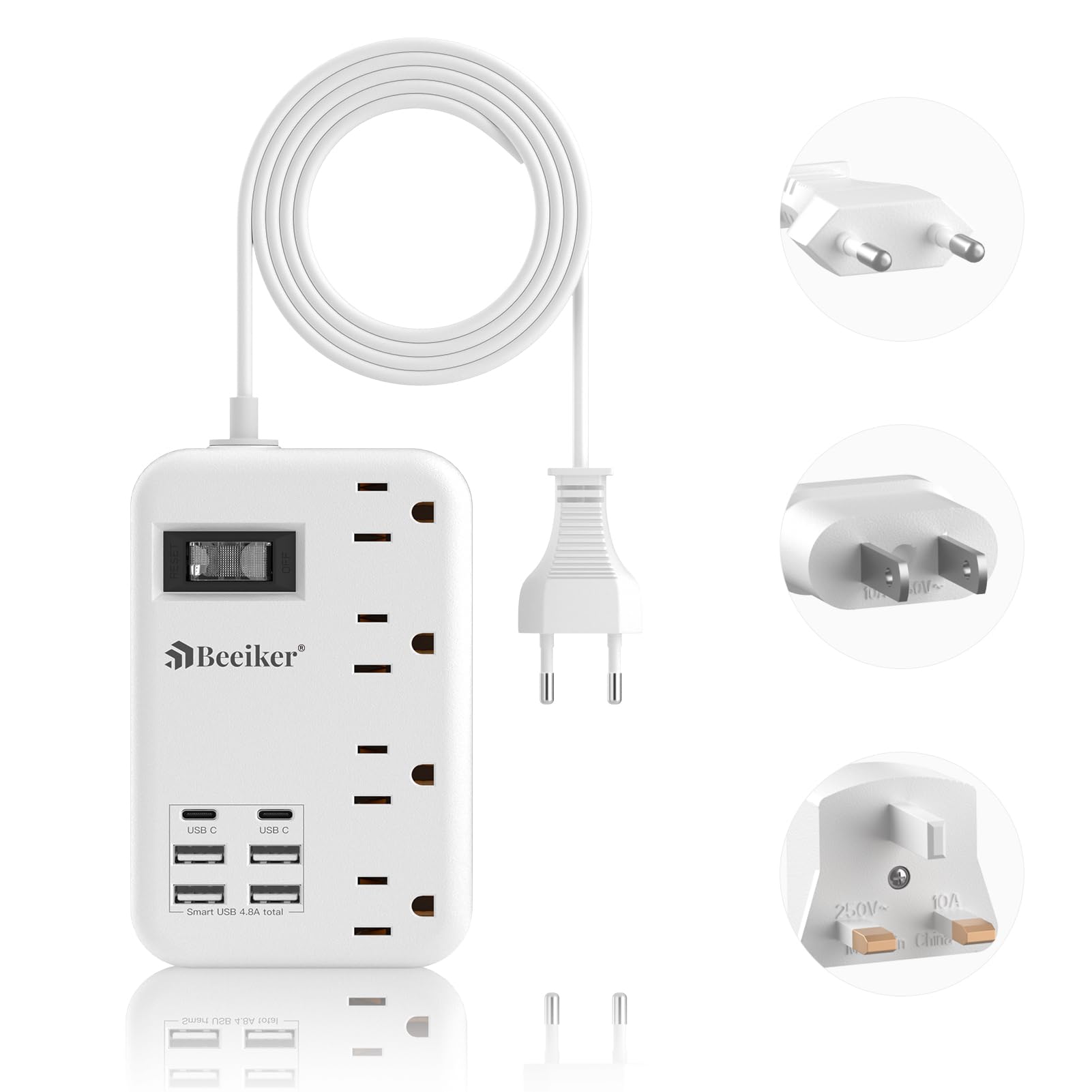 Amazon.com: European Travel Plug Adapter, US to Europe Travel Power ...