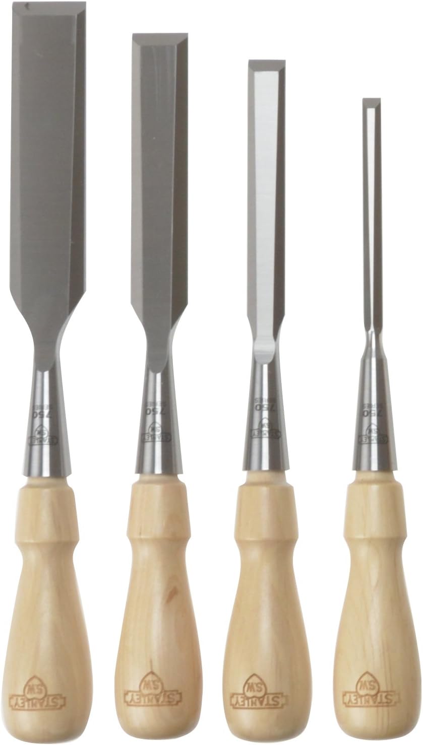 Stanley 1-16-791 Chisel-Set Sweetheart (4-piece), Silver/Tan Brown - Bi ...