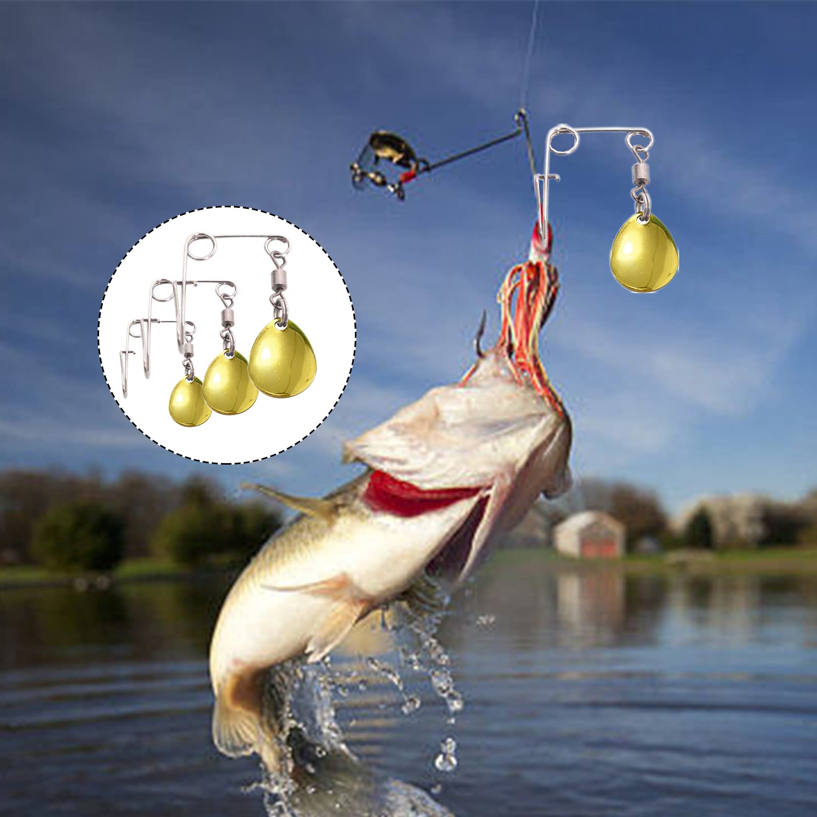 Spinnerbait Lure Accessories Sumind 40-Piece Fishing Spinner Blades ...
