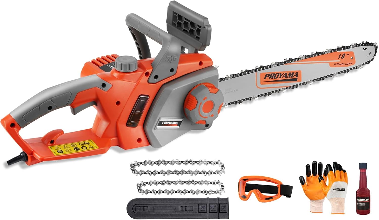 Amazon.com : PROYAMA Electric Corded Chainsaw, 15 Amp 18 Inch Chain Saw ...