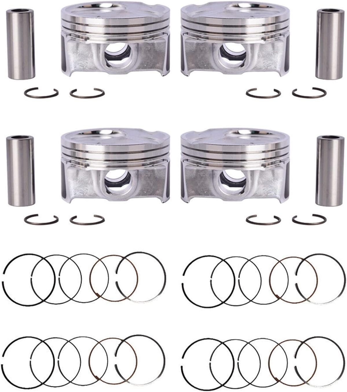 Amazon.com: Vorally 4PCS Oversize +0.50MM Piston & Rings Set ...