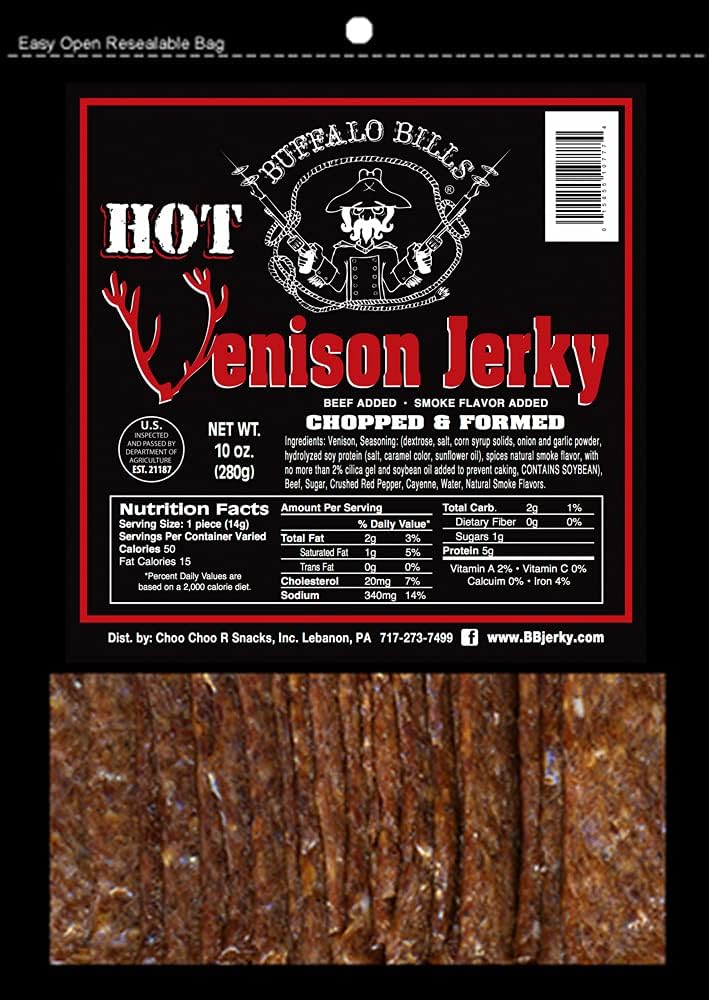 Amazon.com: Rickey's Jerky, Bison Jerky, 100% Made From Solid Strips of Bison, Exotic Wild Game ...