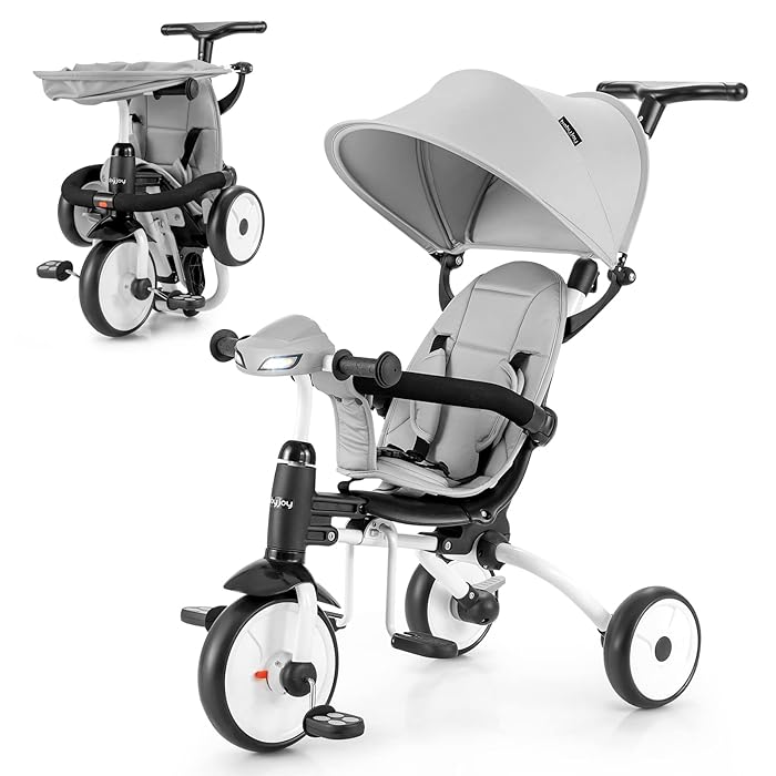 Buy BABY JOY Toddler Tricycle, 6 in 1 Folding Tricycle W/ Adjustable ...