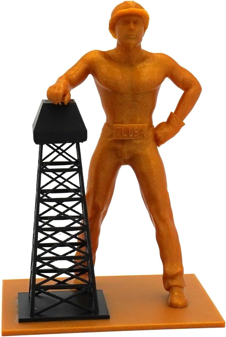 Amazon.com: Tulsa Golden Driller Replica Statue – 7-Inch Oil Worker ...