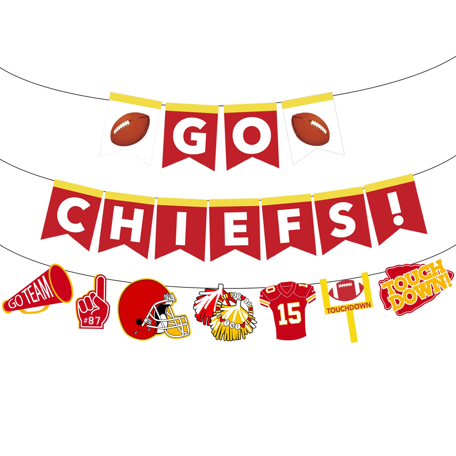 Amazon.com: Go Chiefs Football Banner Party Decorations, Chiefs ...