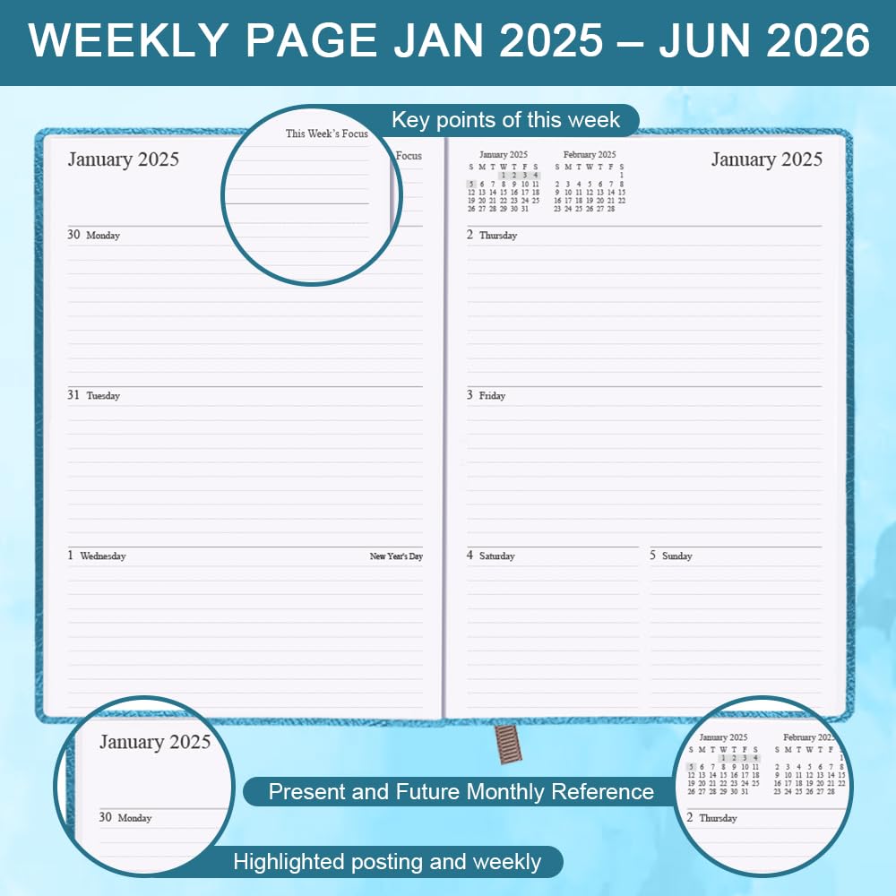 Snapklik.com : Planner 2025-2026 - 18 Months Academic Planner 5.8" X 8. ...