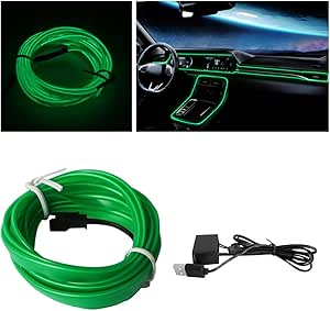 Amazon.com: EL Wire Interior Car LED Strip Lights, 16FT USB 5V Neon ...