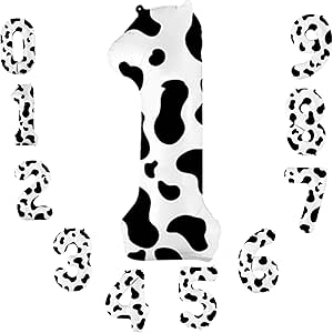 Amazon.com: Cow Number 1 Balloon Cow Print Balloon Birthday Party ...