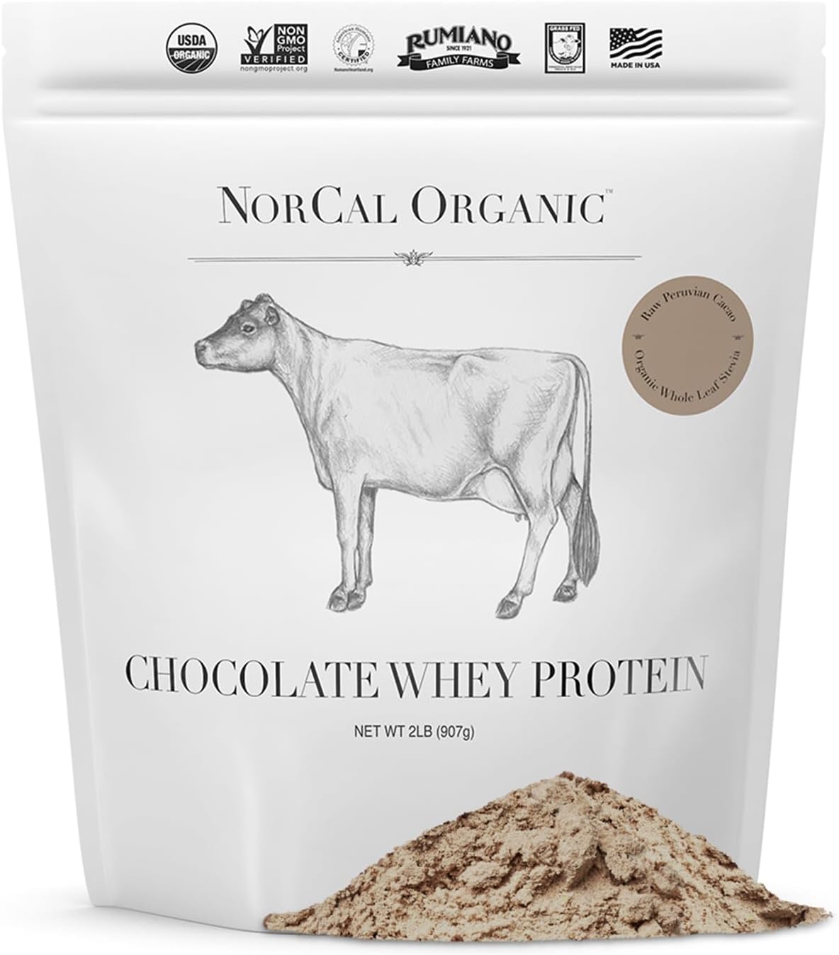 Amazon.com: NorCal Organic Chocolate Whey Protein | 100% USA Grass-Fed ...
