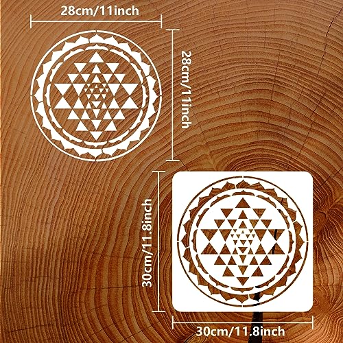 FINGERINSPIRE Sri Yantra Orgonite Painting Stencil 30x30cm Reusable ...