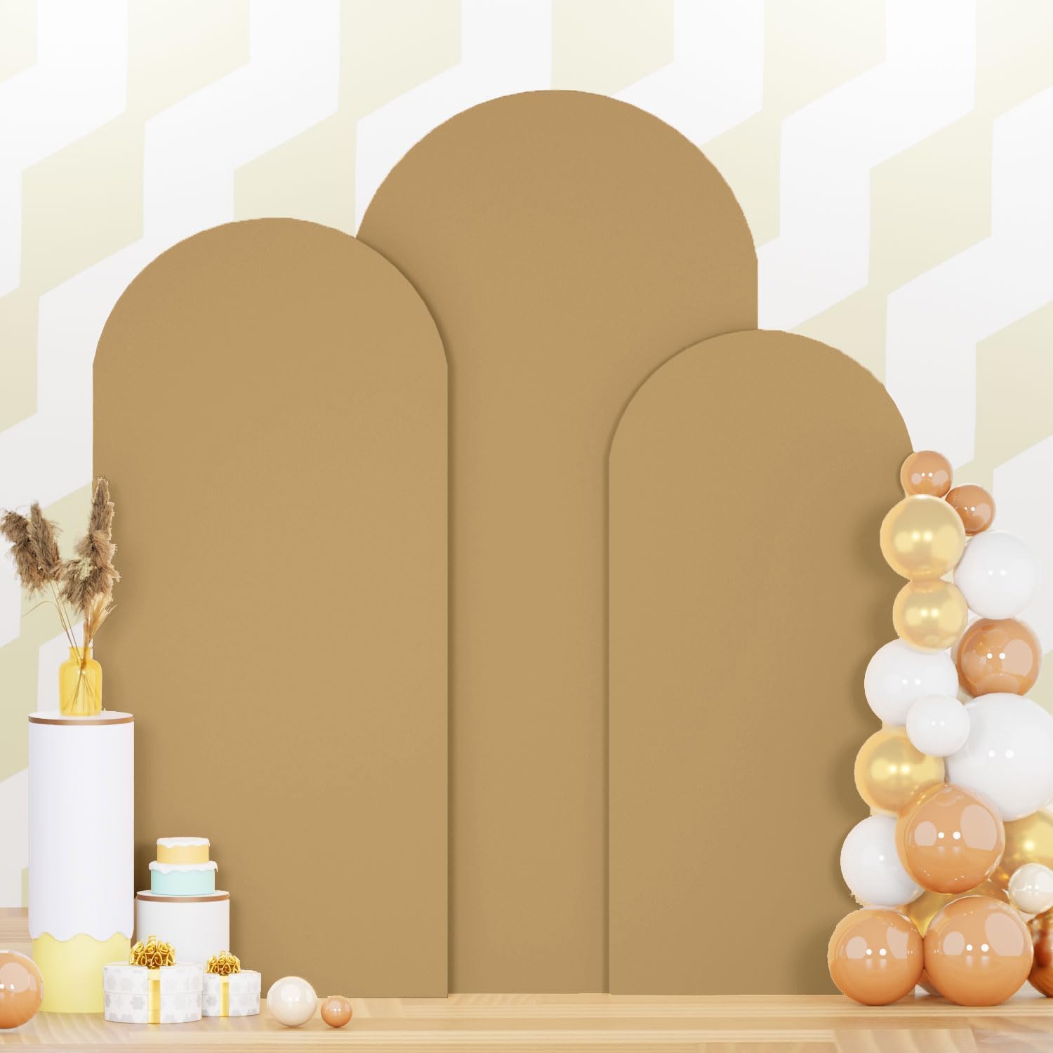 Amazon.com : PATYDEST Set of 3 Wedding Arch Covers 6ft 6.6ft 7.2ft ...