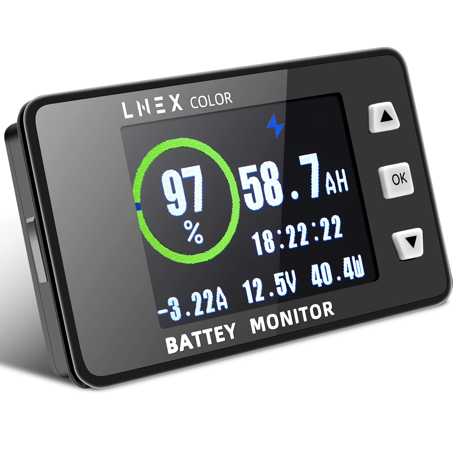 Buy LNEX 500A Shunt Battery Monitor, 2.4" Color Screen RV Battery ...